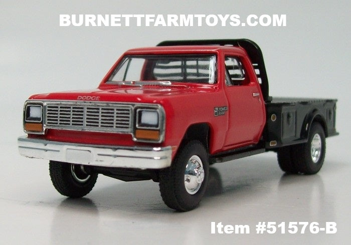 Item #51576-B Red Black Flatbed 1985 Dodge Ram W350 Power Ram Dually P ...