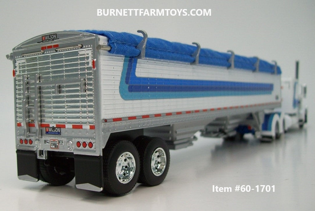 Item #60-1701 White Blue Silver Outline Peterbilt 389 63-inch Flattop ...