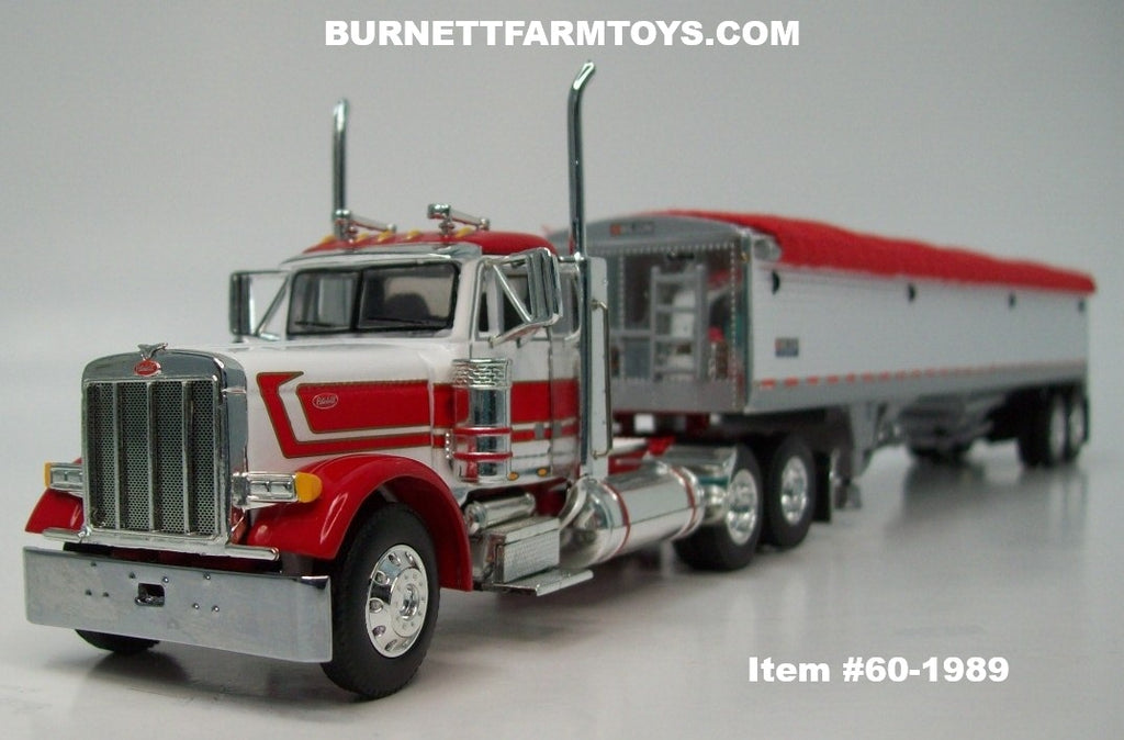 Item #60-1989 White Red Gold Outline Peterbilt 379 Day Cab with White ...
