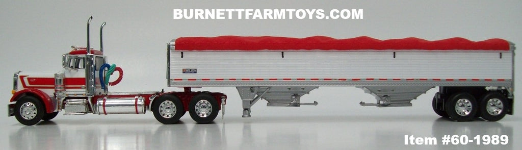 Item #60-1989 White Red Gold Outline Peterbilt 379 Day Cab with White ...