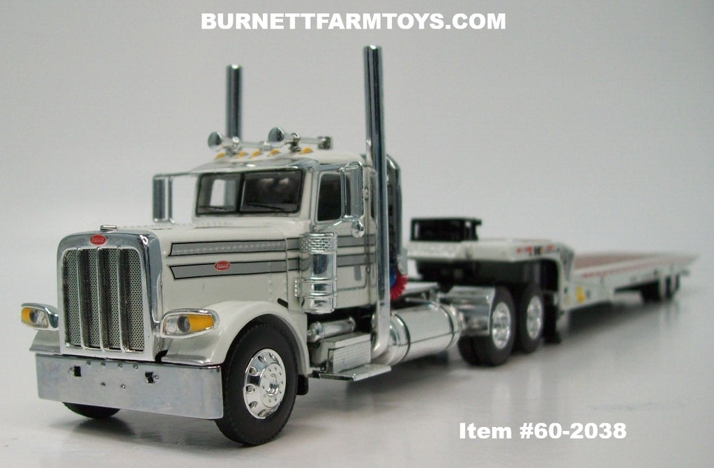 Item #60-2038 White Gray Stripe Black Outline Peterbilt 389 Day Cab wi ...