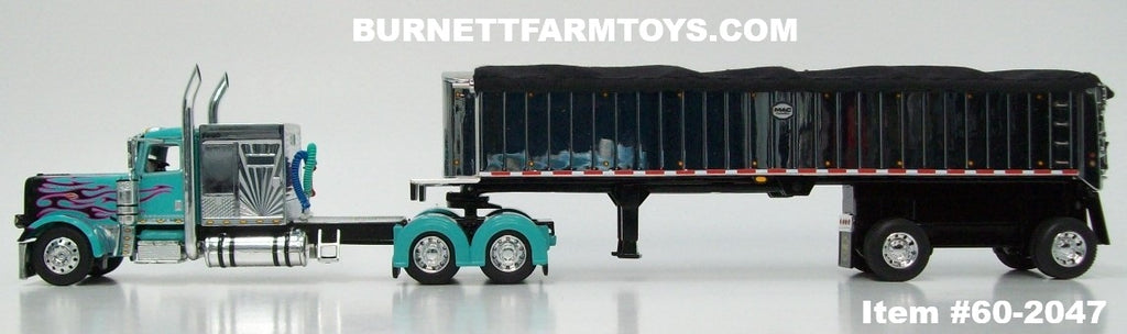 Item #60-2047 Turquoise Black Pink Flame Peterbilt 389 60-inch Chrome ...