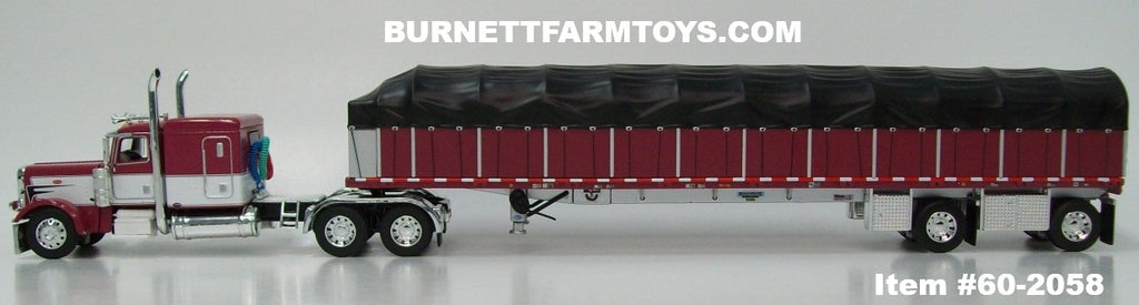 Item #60-2058 Burgundy White Black Outline Peterbilt 389 63-inch Flatt ...