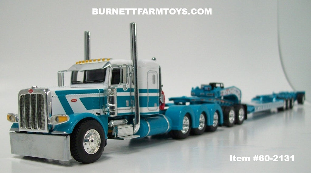 Item #60-2131 Aqua Blue White Tri-Axle Peterbilt 389 36-inch Flattop S ...