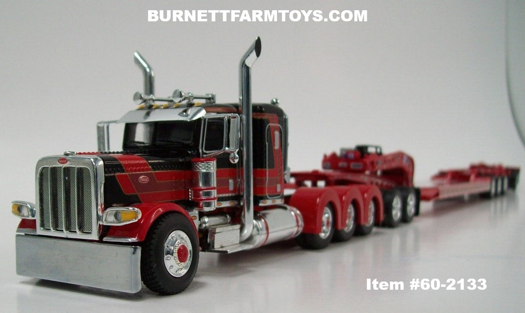 Item #60-2133 Black Red Burgundy Gold Outline Tri-Axle Peterbilt 389 3 ...