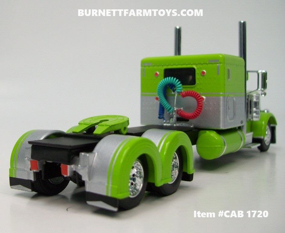 Item #CAB 1720 Lime Green Silver Peterbilt 389 63-inch Flattop Sleeper ...