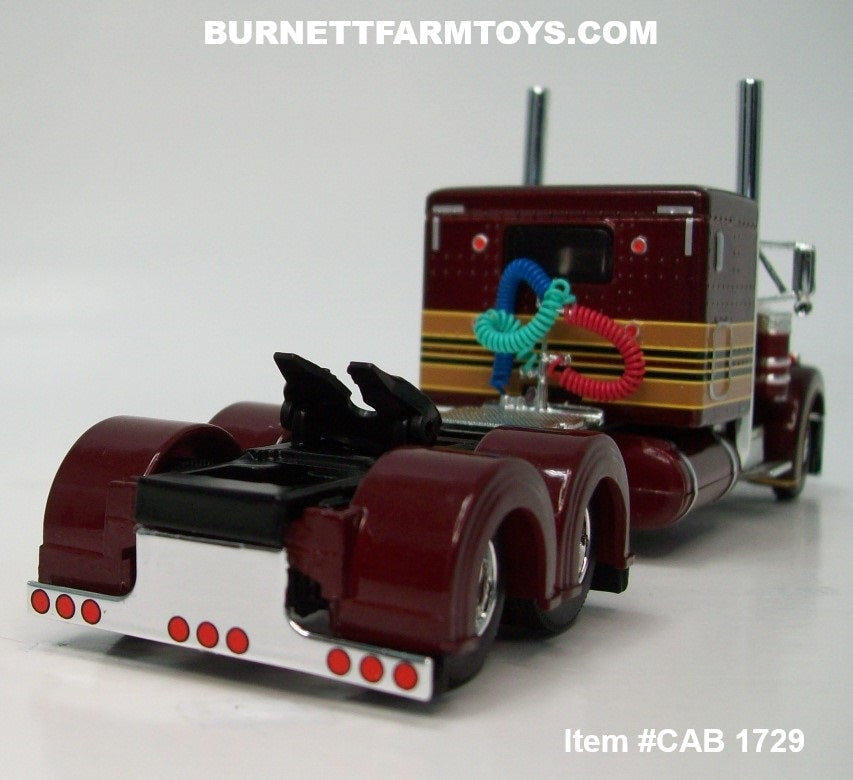 Item #CAB 1729 Burgundy Gold Stripe Black Outline Peterbilt 379 63-inc ...