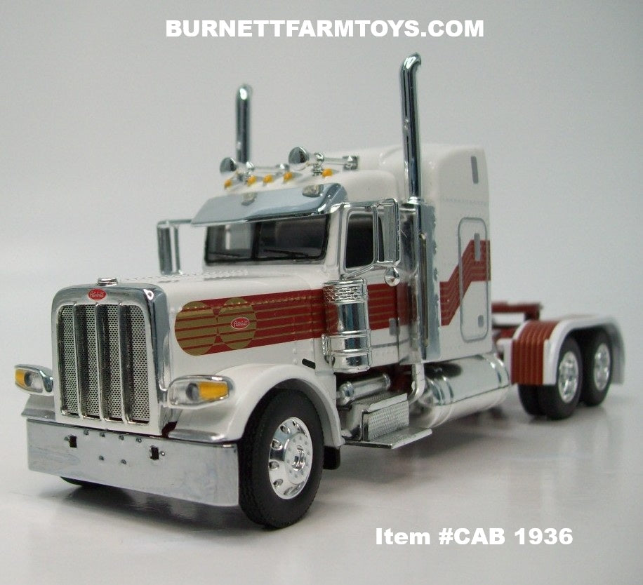 Item #CAB 1936 White Burgundy Gold Peterbilt 389 48-inch Mid Roof Slee ...