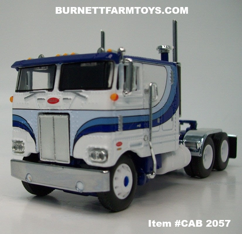 Item #CAB 2057 Blue White Black Outline Peterbilt 352 COE 110-inch Sle ...