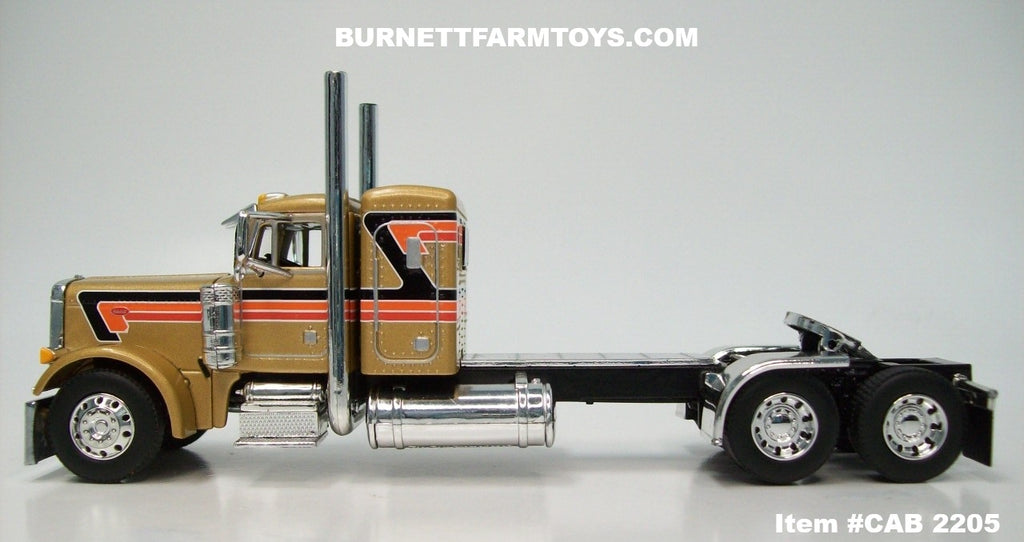 Item #CAB 2205 Gold Black Orange Red Stripe White Outline Peterbilt 37 ...