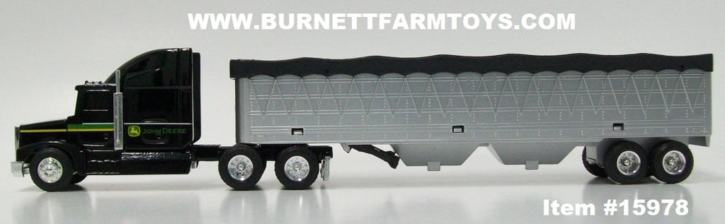 Item #15978 John Deere Black Semi Truck with Silver Sided Black Tarp T ...