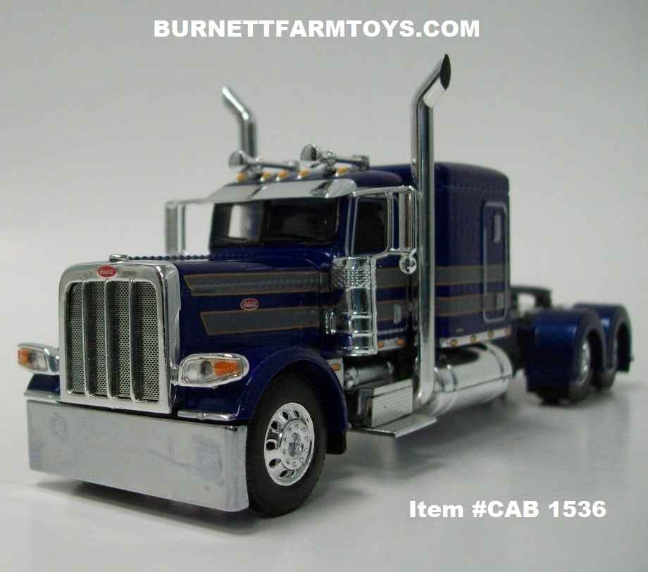 Item #CAB 1536 Cobalt Blue Gun Metal Gray Gold Outline Peterbilt 389 6 ...